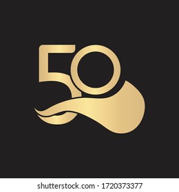 Classic Luxurious Clean Gold 50 Th Stock Vector (Royalty Free ...