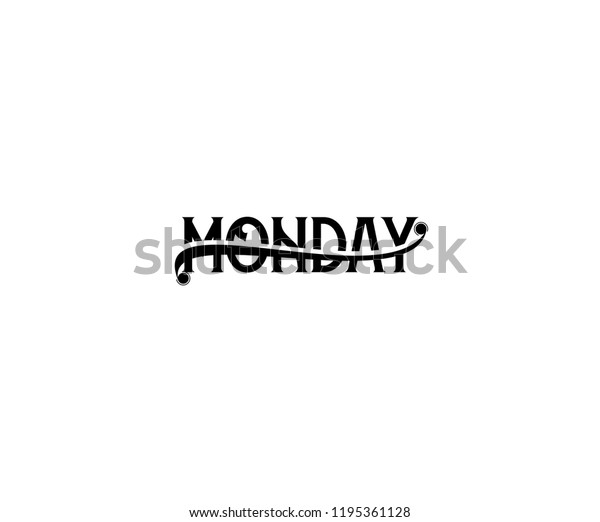 Classic Minimal Monogram Typography Letter Monday Stock Vector (Royalty ...