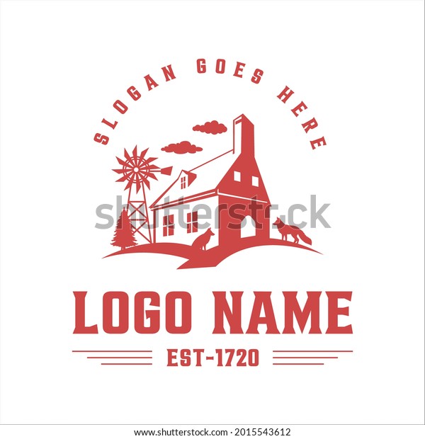 Classic Modern Fox Farm Logo Stock Vector (Royalty Free) 2015543612 ...