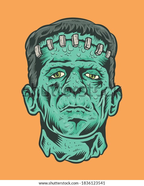 Classic Monster Frankenstein Vector Illustration Stock Vector (Royalty ...