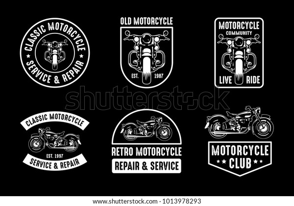 Classic Motorcycle Badge Logo Vintage Style: vector de stock (libre de ...