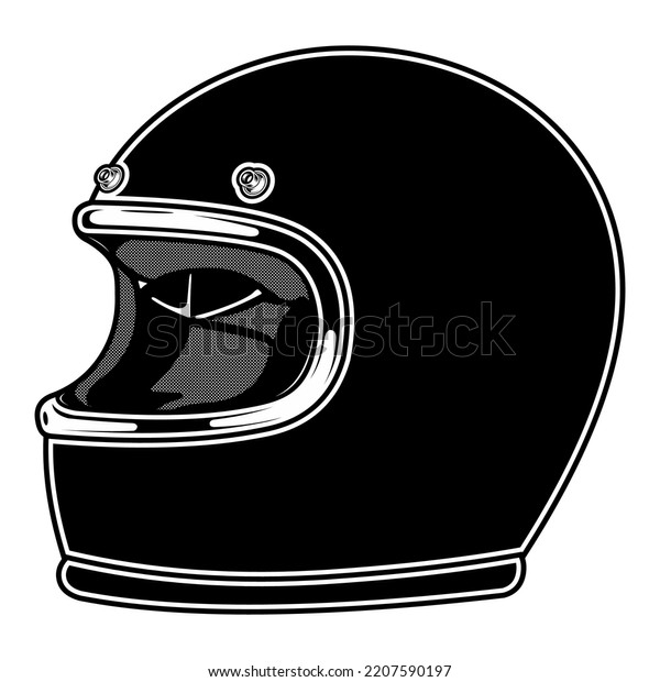 Classic Motorcycle Helmet Vector Logo Design Stock Vector (Royalty Free ...