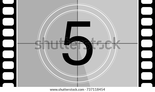 Classic Movie Countdown Frame Number Five Stock Vector (Royalty Free ...