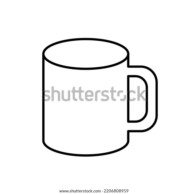Classic Mug Outline Vector Black Icon Stock Vector (Royalty Free ...
