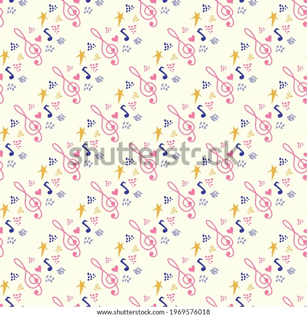 Classic Musical Patterns Sheet Music Treble Stock Vector (Royalty Free ...