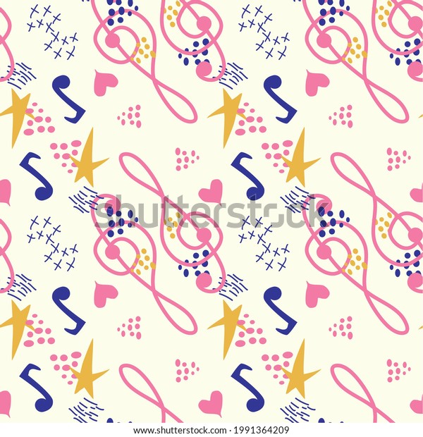 Classic Musical Patterns Sheet Music Treble Stock Vector (Royalty Free ...