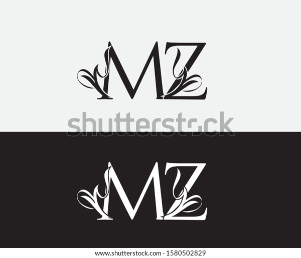 Classic Mz Mz Letter Luxury Logo Stock Vector (Royalty Free) 1580502829