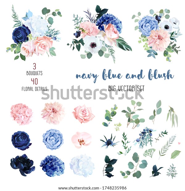 214 Blush Navy Flowers Stock Vectors, Images & Vector Art | Shutterstock