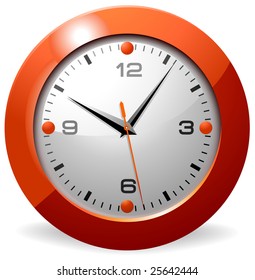 Classic Office Clock Orange Stock Vector (Royalty Free) 25642444 ...