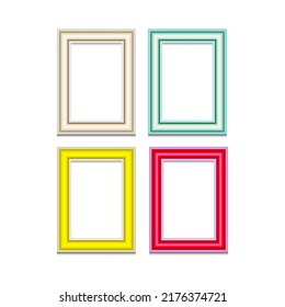 Classic Photo Frames Different Colour Vector Stock Vector (Royalty Free ...