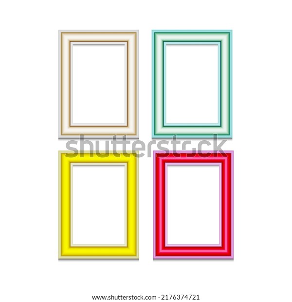 Classic Photo Frames Different Colour Vector Stock Vector (Royalty Free ...