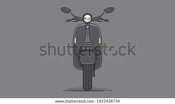 Classic Scooter Front View Flat Design Stock Vector (Royalty Free ...