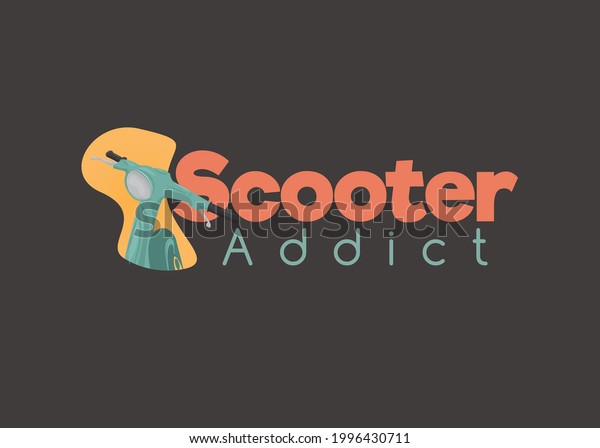 Classic Scooter Motorcycle Text Scooter Addict Stock Vector (Royalty ...