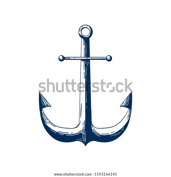 Classic Sea Anchor Vector Illustration Nautical Stock Vector (Royalty ...
