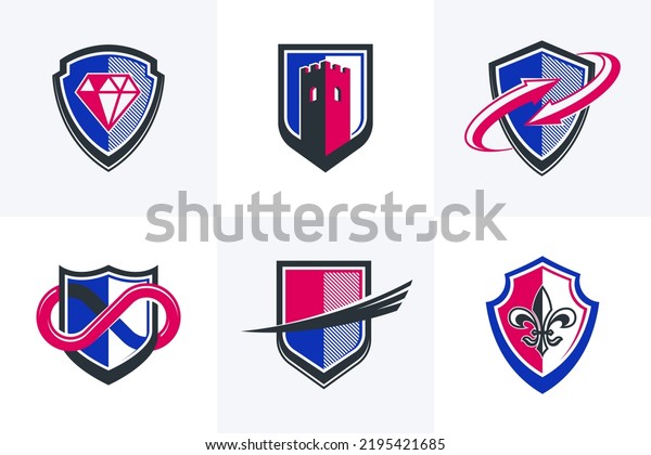 Classic Shields Shapes Set Different Additional Stock Vector (Royalty ...