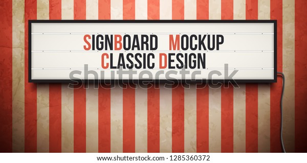 Classic Sign Board Changeable Letters On Stock Vector (Royalty Free ...