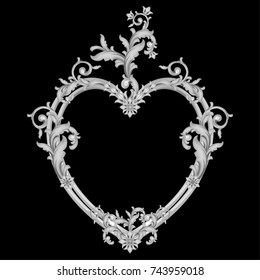 Classic Silver Frame Heart Shapeillustration Stock Vector (Royalty Free ...