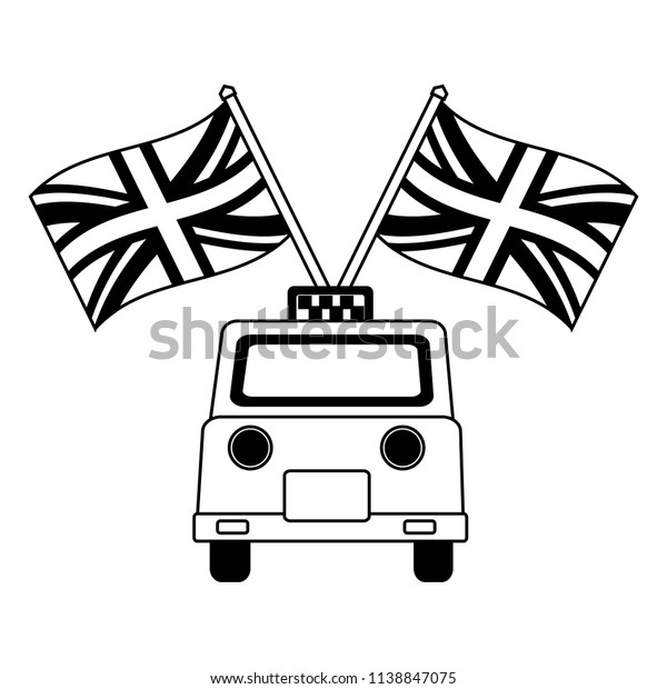 Classic Taxi Flags Great Britain Stock Vector (Royalty Free) 1138847075