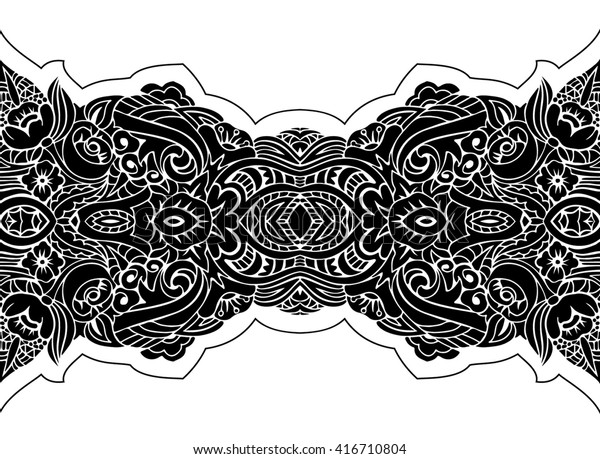 Classic Vector Seamless Border Zentangle Style Stock Vector (Royalty ...