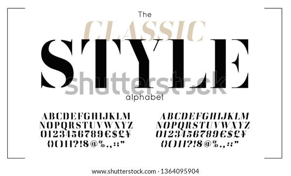 Classic Vector Serif Font Alphabet Vintage Stock Vector (Royalty Free ...