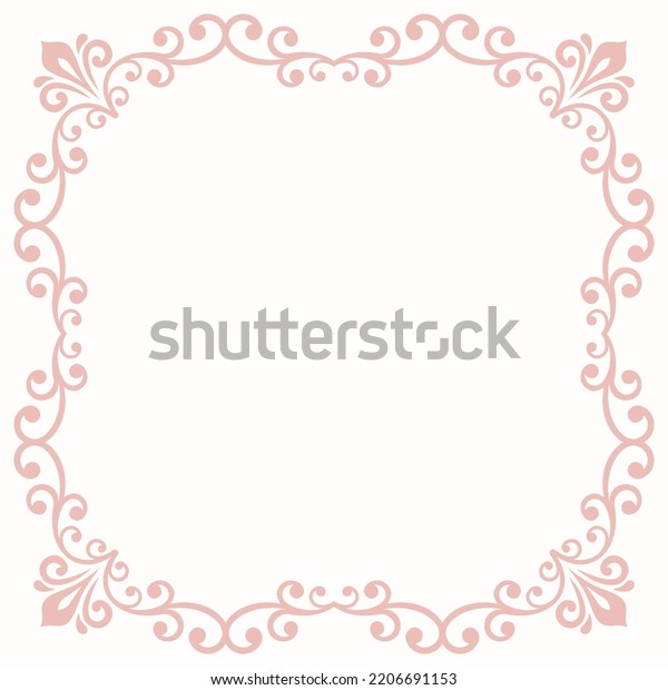 Classic Vector Vintage Pink Square Frame Stock Vector (Royalty Free ...