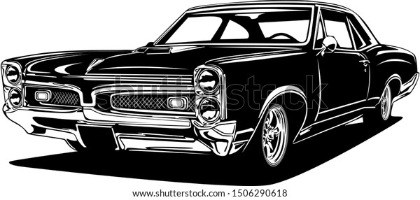 Classic Vintage Retro Car Vector Design 스톡 벡터(로열티 프리) 1506290618 ...