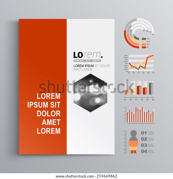 Classic White Brochure Template Design Red Stock Vector (Royalty Free ...