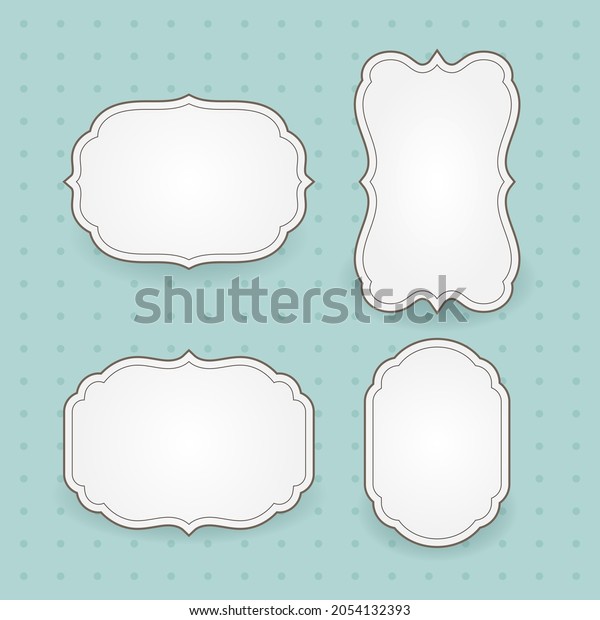 Classic White Vintage Frames Stickers Vector Stock Vector (Royalty Free ...