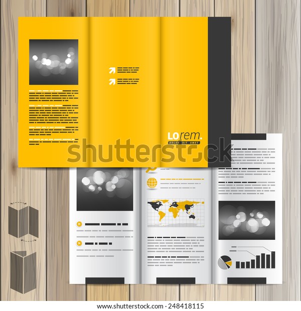 Classic Yellow Brochure Template Design Black Stock Vector (Royalty ...