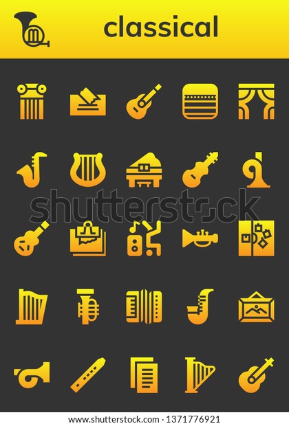 Classical Icon Set 26 Filled Classical Stock Vector (Royalty Free ...