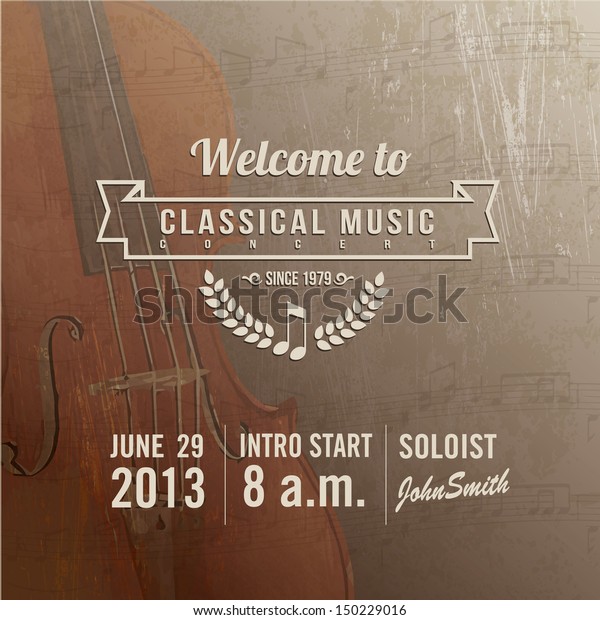 Classical Music Concert Invitation Stock Vector (Royalty Free) 150229016