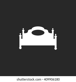 Classical Vintage Bed Sign Simple Icon Stock Vector (Royalty Free ...