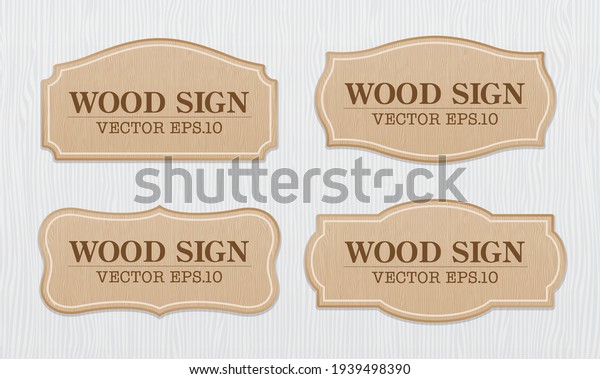 Classical Wood Signage Vector Set On 库存矢量图（免版税）1939498390 | Shutterstock