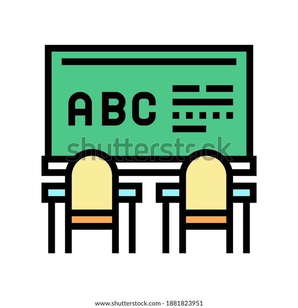 Classroom Blackboard Color Icon Vector Classroom Stock Vector (Royalty ...