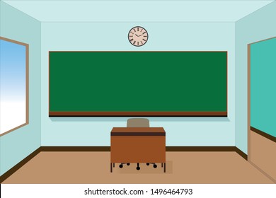 Classroom Class Board Draw Cartoon Vector : image vectorielle de stock ...