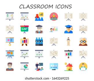 Classroom Icon Set 30 Flat Classroom Stock Vector (Royalty Free ...