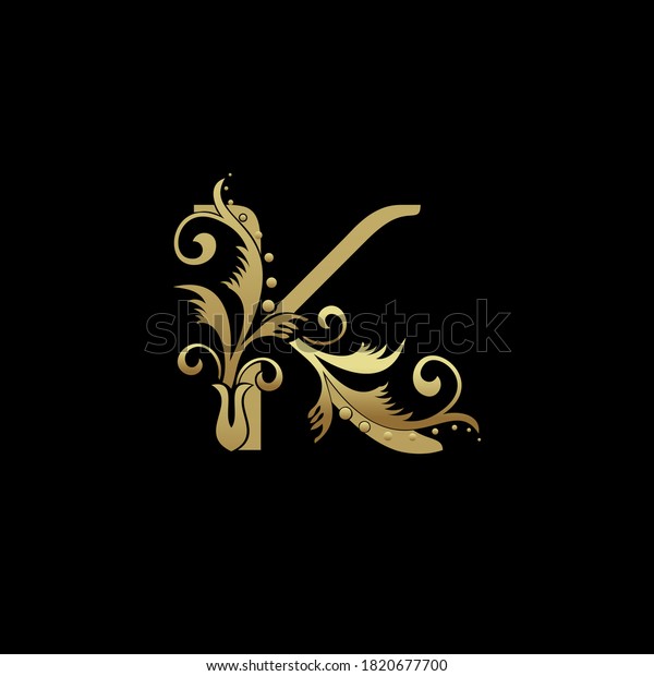 Classy Elegant K Letter Gold Flourish Stock Vector (Royalty Free ...