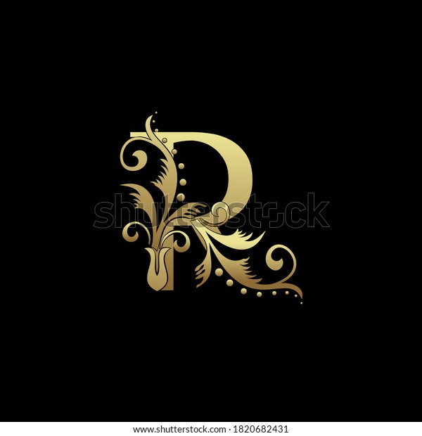 Classy Elegant R Letter Gold Flourish Stock Vector (Royalty Free ...
