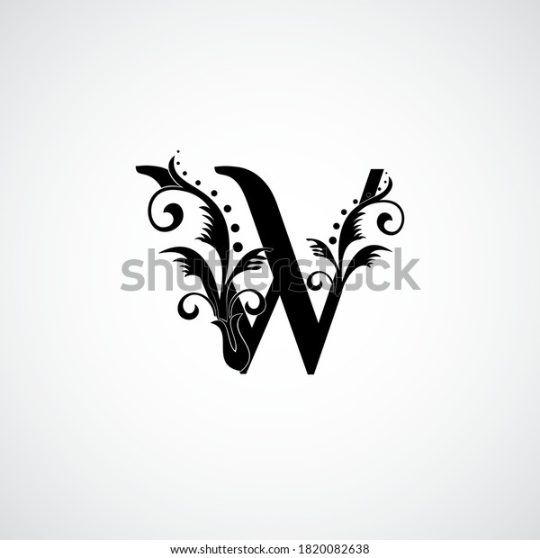 Classy Elegant W Letter Black Flourish Stock Vector (Royalty Free ...