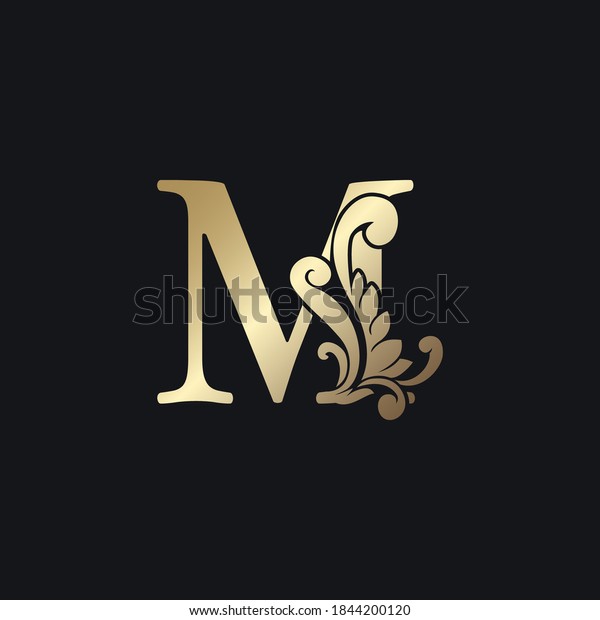 Classy Gold Letter M Luxury Decorative Stock Vector (Royalty Free ...