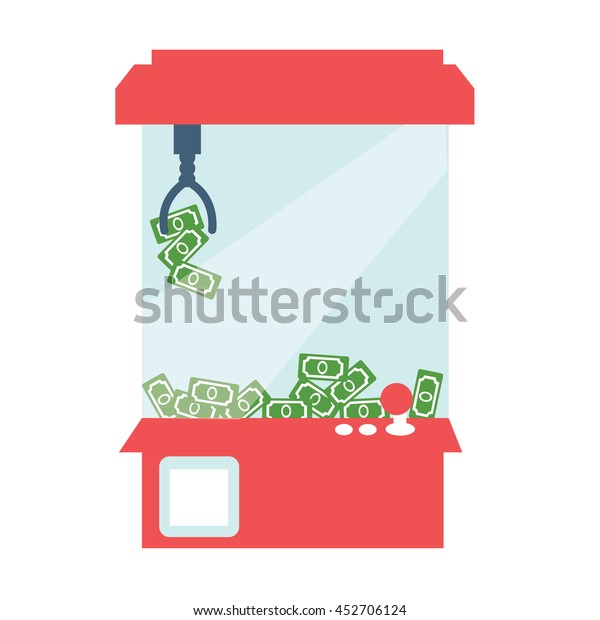 Claw Crane Game Machine Money Vector Stock Vector (Royalty Free ...