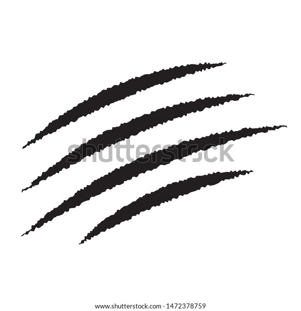 Claw Scar Isolated On White Background Stock Vector (Royalty Free ...