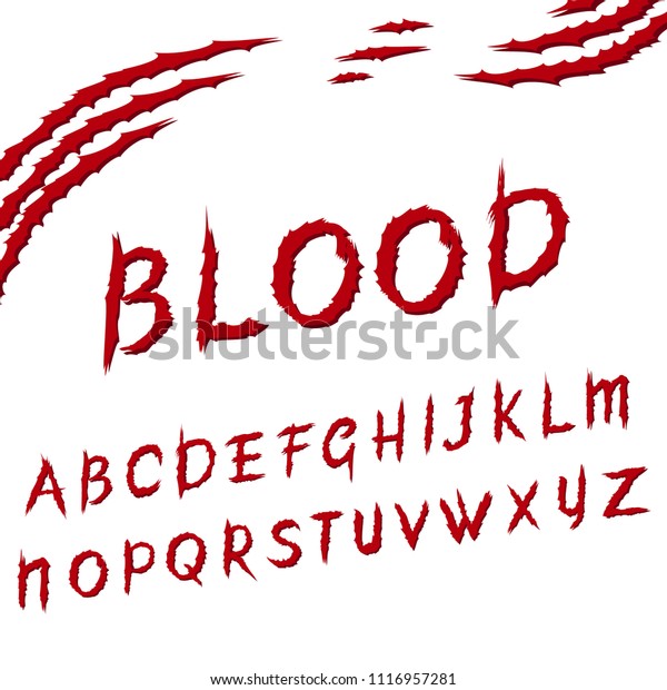 Claw Scratches Alphabet Vector Illustration Stock Vector (Royalty Free ...