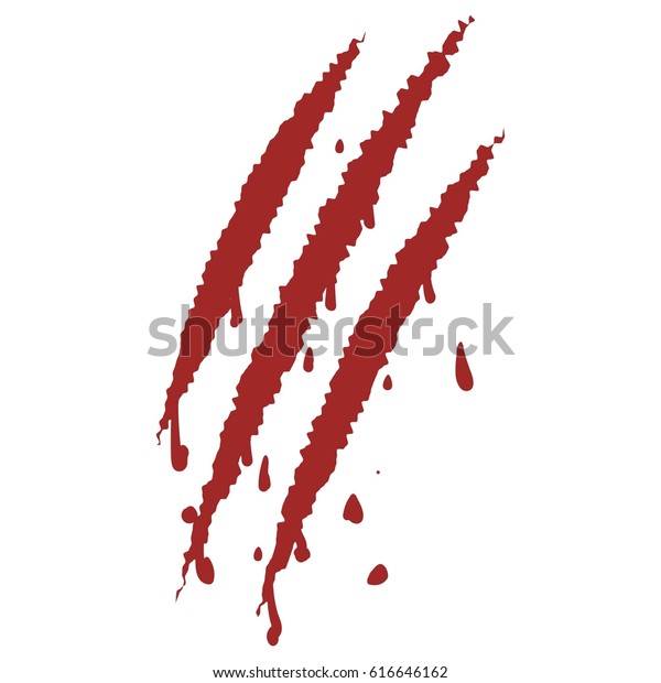 Claw Scratches Blood Isolated On White Stock Vector (Royalty Free ...