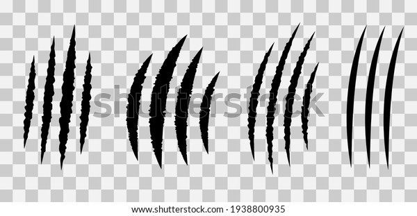 Claw Scratches Collection Different Claw Marks Stock Vector (Royalty ...