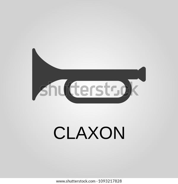 Claxon Icon Claxon Symbol Flat Design: vector de stock (libre de ...
