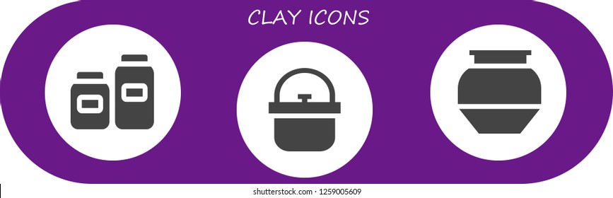 Clay Icon Set 3 Filled Clay Stock Vector (Royalty Free) 1259005609 ...