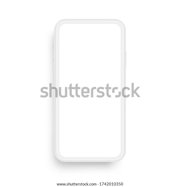 Clay Mobile Phone Mockup Isolated On Stock Vector (Royalty Free ...
