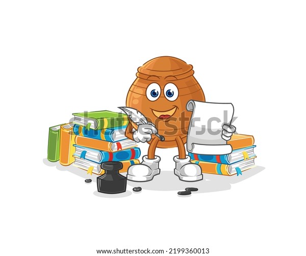 Clay Pot Writer Vector Cartoon Character Stock Vector (Royalty Free ...