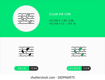 Clean Air Icons Set Editable Stroke Stock Vector (Royalty Free ...